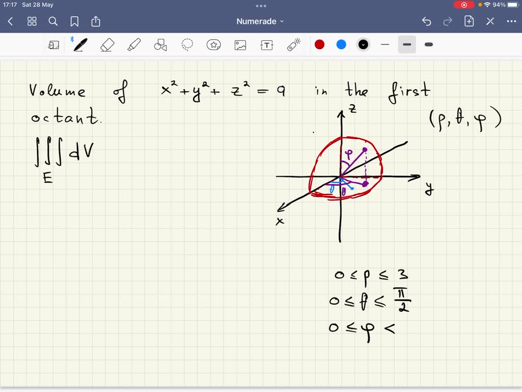 SOLVED: Using the spherical coordinate, find the volume of portion of ...