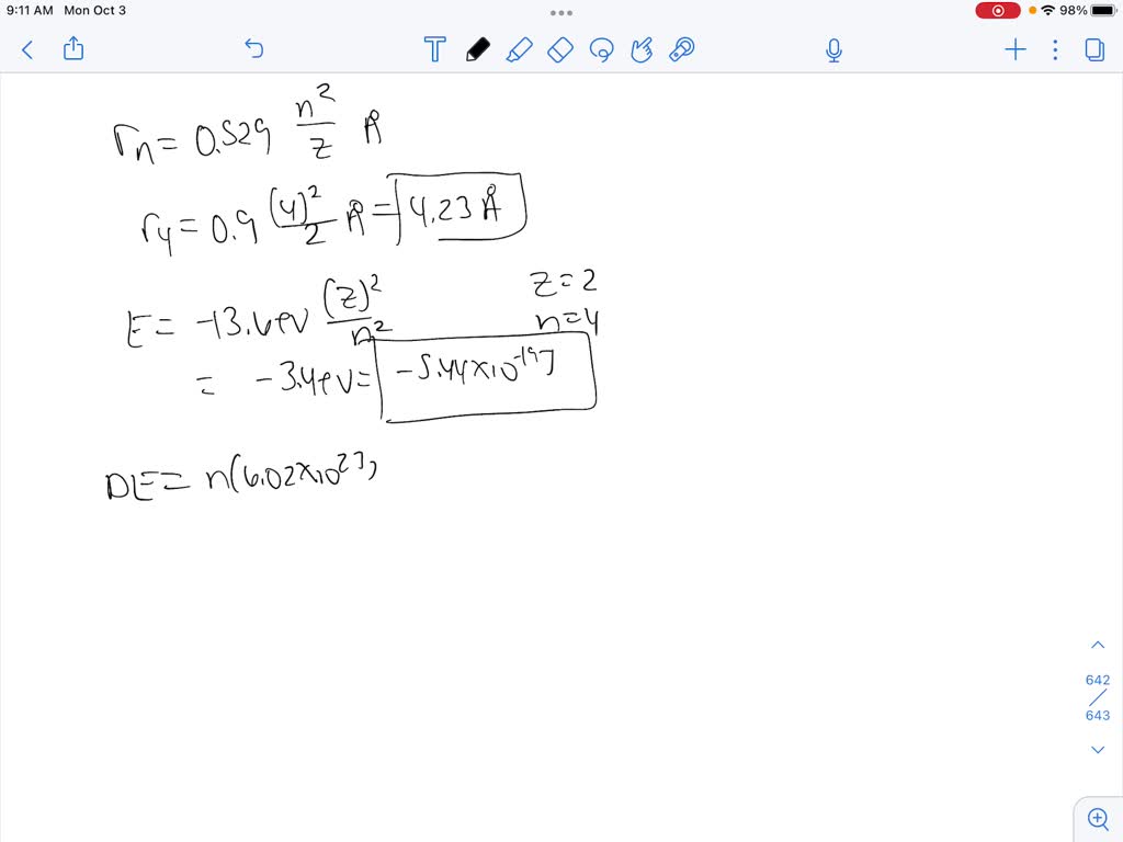 SOLVED: Use the Bohr model to calculate the radius, in angstroms, of an He+ ion with an electron ...