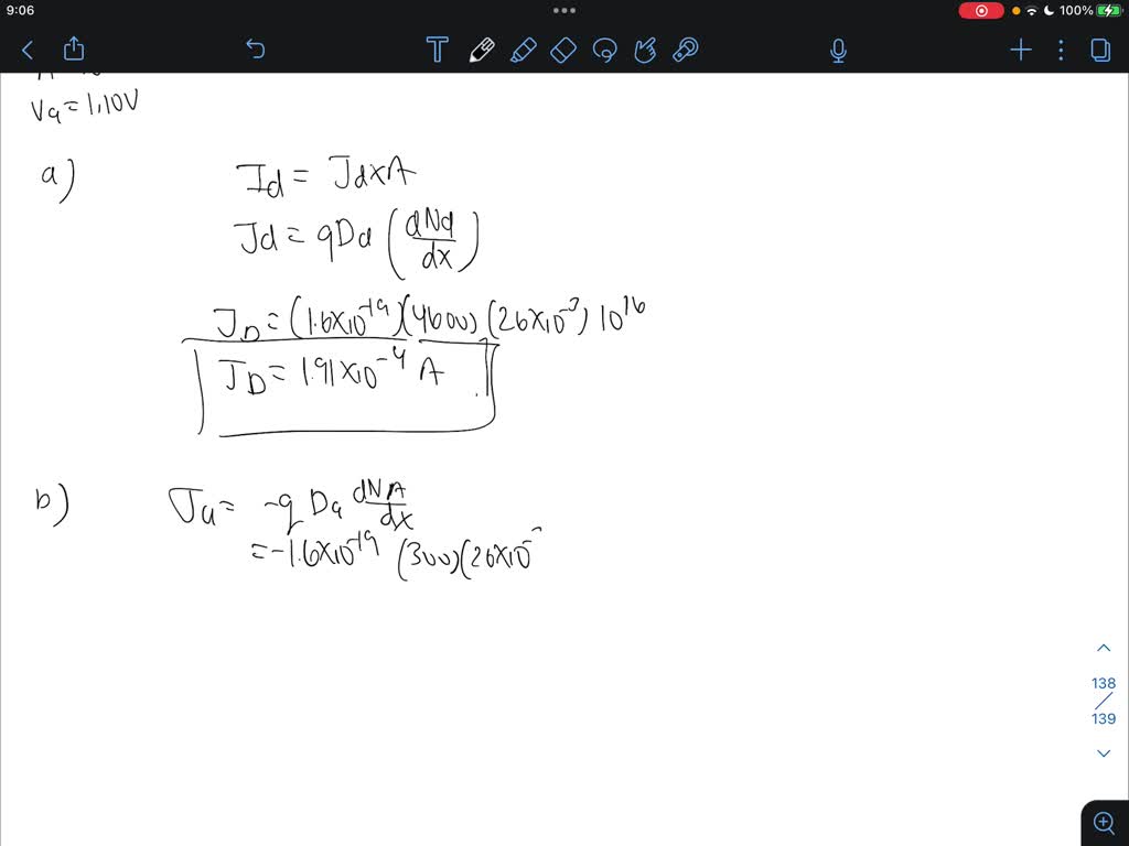 SOLVED: Texts: For a pn junction with parameters given, calculate the saturation current and the ...