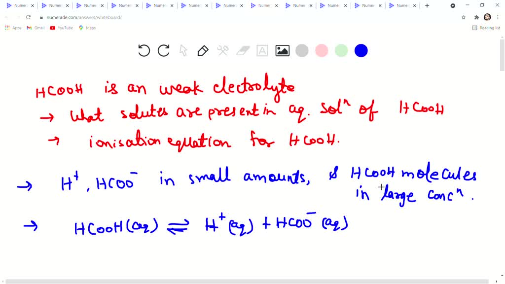 Formic acid (HCOOH) loses a hydrogen ion to make the formate ion (HCOO ...