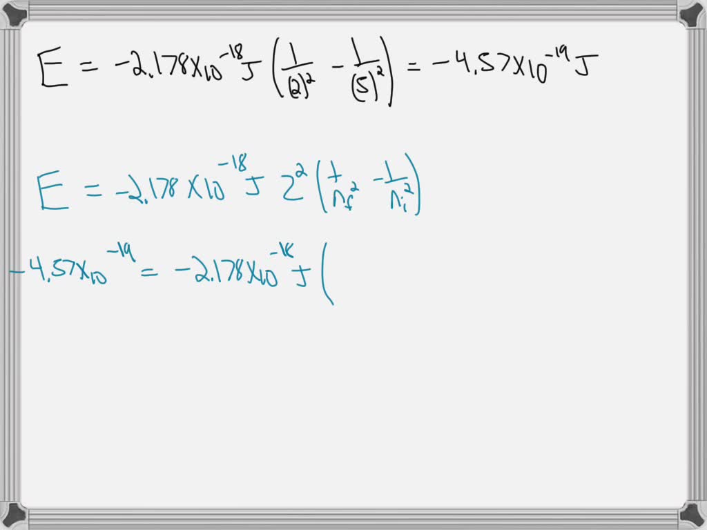 SOLVED: When an excited electron in a hydrogen atom falls from 𝑛=5 to 𝑛 ...