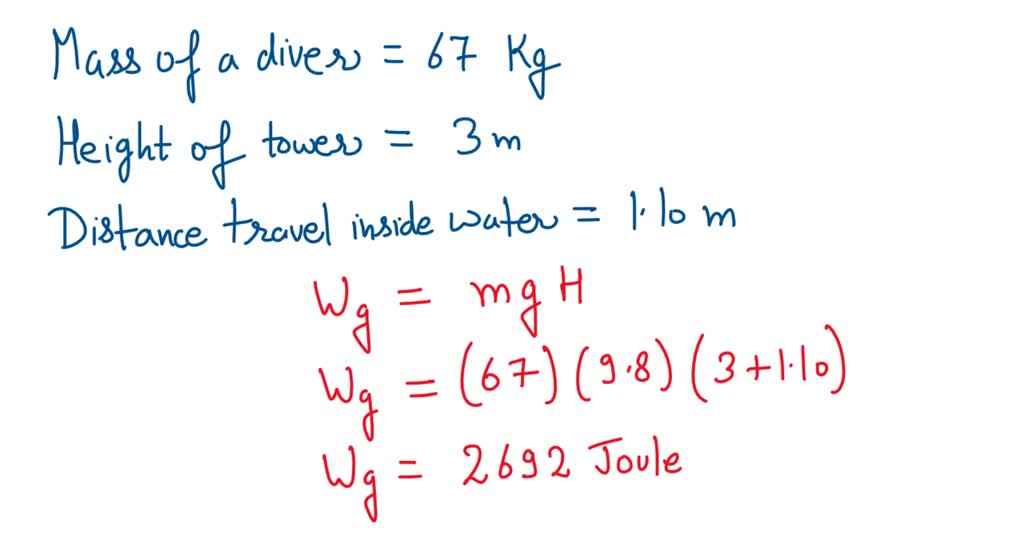 SOLVED: A 67.0-kg person jumps from rest off a 3.00-m-high tower ...