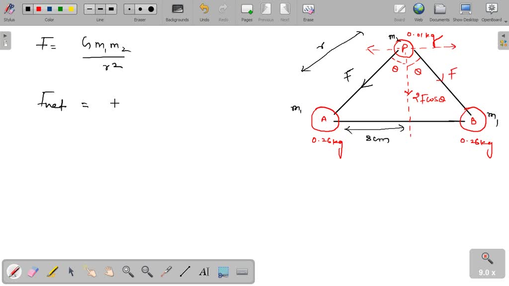SOLVED: Two uniform spheres, each of mass 0.260 kg; are fixed at points ...