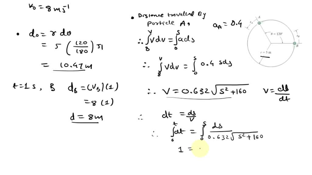 SOLVED: Particles A and B are traveling counter-clockwise around a ...