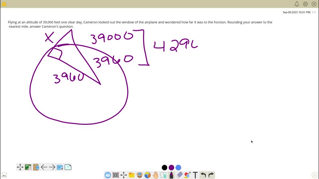 SOLVED: Flying at an altitude of 39,000 feet one clear day, Cameron ...