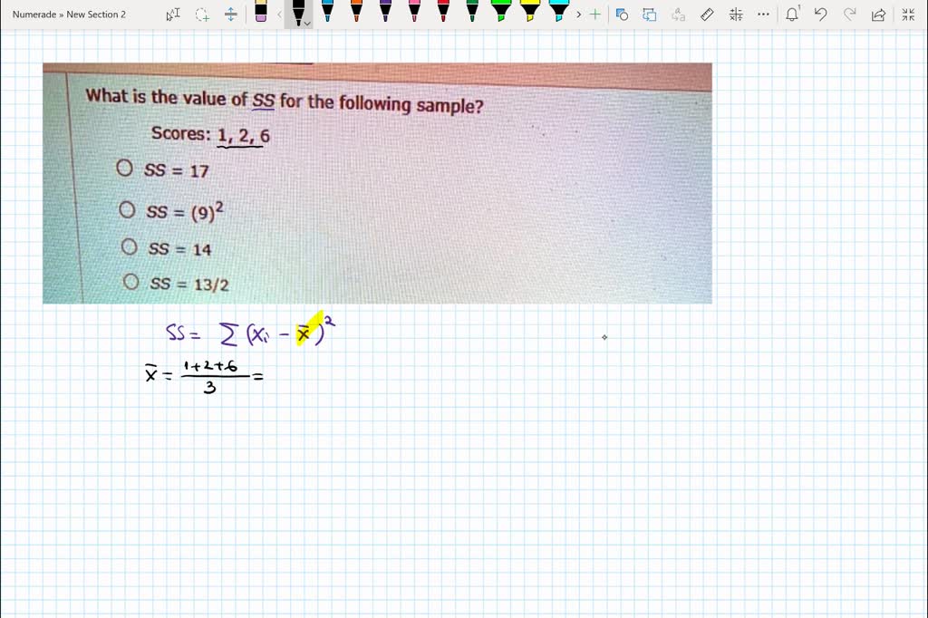 SOLVED: 'Question 18 What is the SS for the following set of scores: 4 ... SOLVED: 'Question 18 What is the SS for the following set of scores: 4 ...