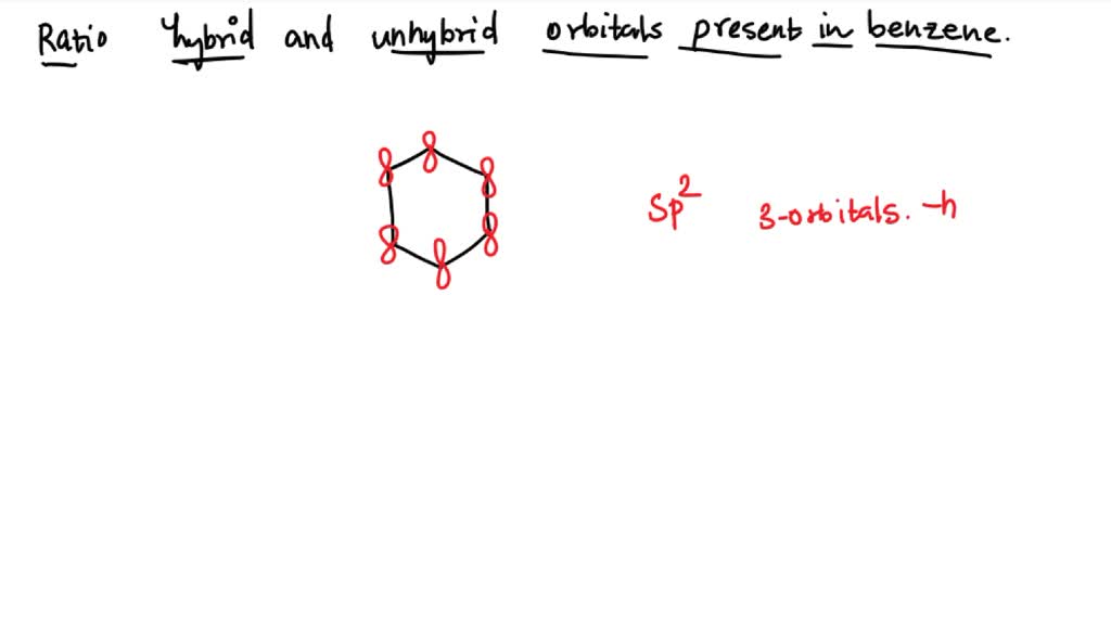 SOLVED: The ratio of hybrid and unhybrid orbitals in benzene molecule is