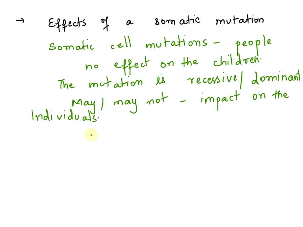 SOLVED: List one way that a somatic mutation and germline mutation ...