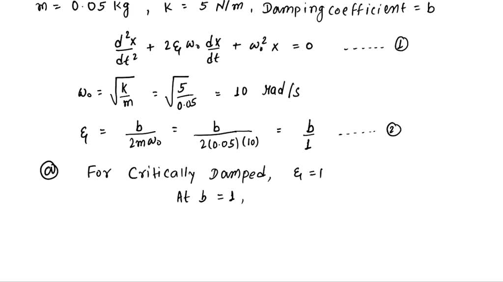 SOLVED: (20 points): Consider a forced mass-spring oscillator with mass ...