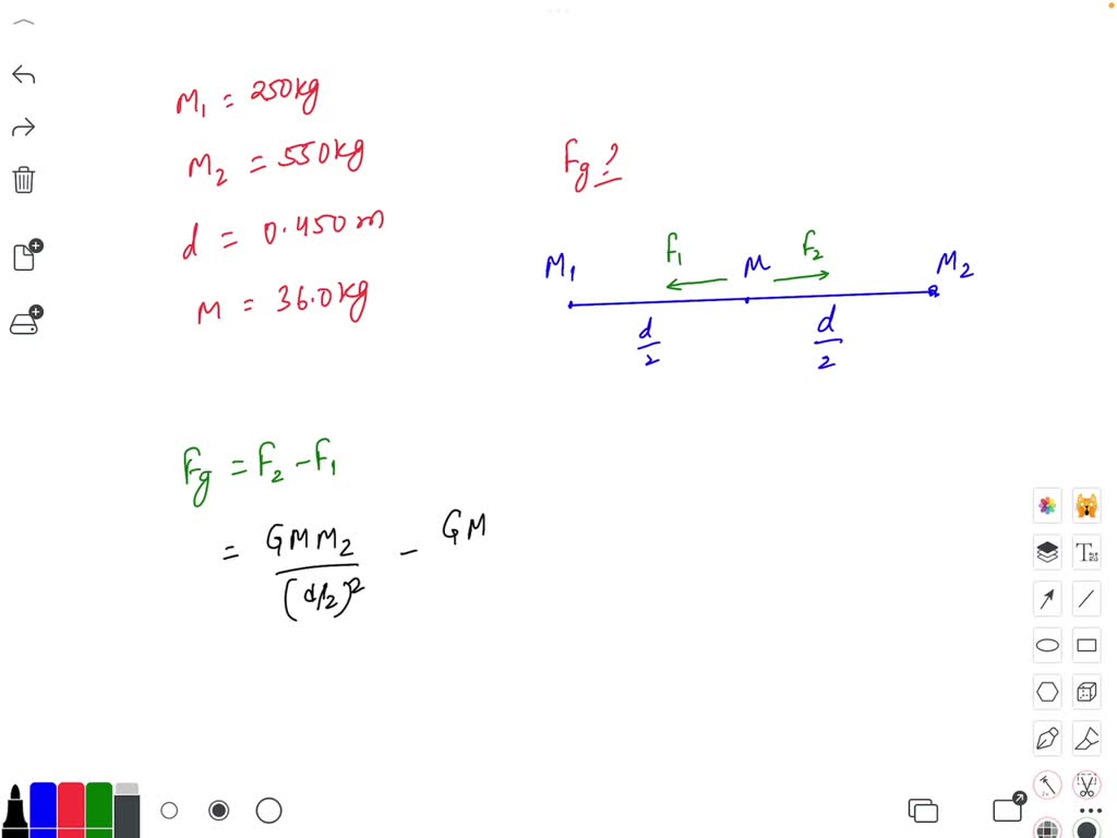 Solved Objects With Masses Of 250 Kg And A 550 Kg Are Separated By 0