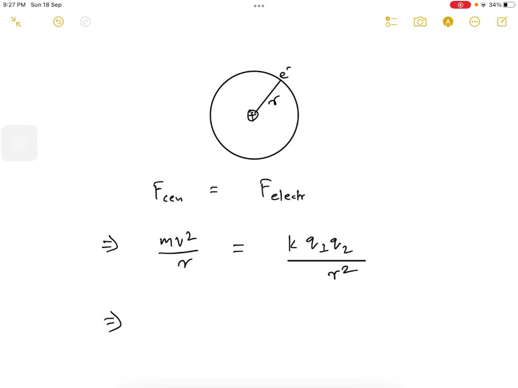 Solved In A Simple Model Of The Hydrogen Atom The Electron Revolves