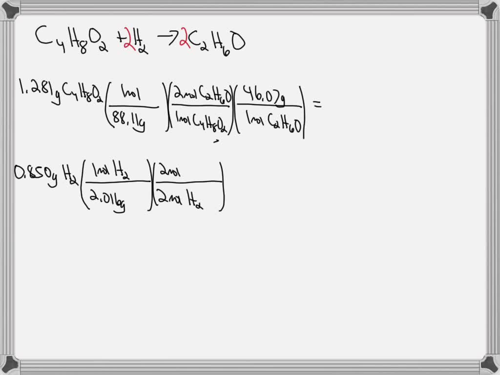 Ethyl acetate reacts with hydrogen in the presence of a catalyst to ...