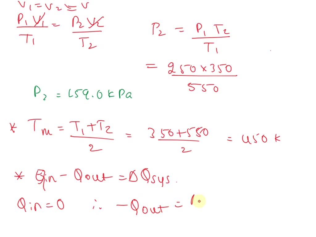 SOLVED: A constant volume vessel contains 3 m3 hydrogen gas at 250 kPa pressure and 550 K ...