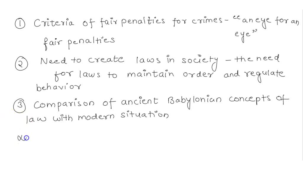 SOLVED: After studying Hammurabi's Code, we can identify many ...