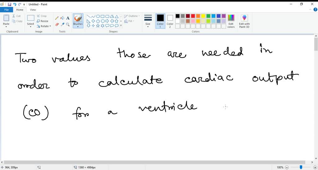SOLVED: Calculate (a) cardiac output (CO), (b) mean arterial pressure (MAP), and (c) ejection ...