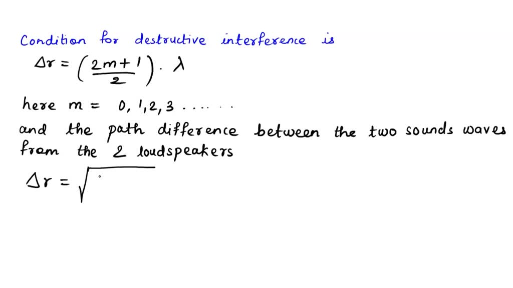 SOLVED: Two loudspeakers S1 and S2, 3.0 m apart (see Fig: 2), emit the ...