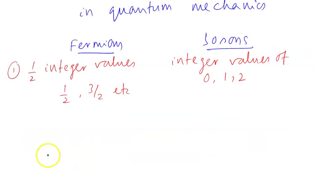 SOLVED: Distinguish between a fermion and a boson. Provide examples of ...