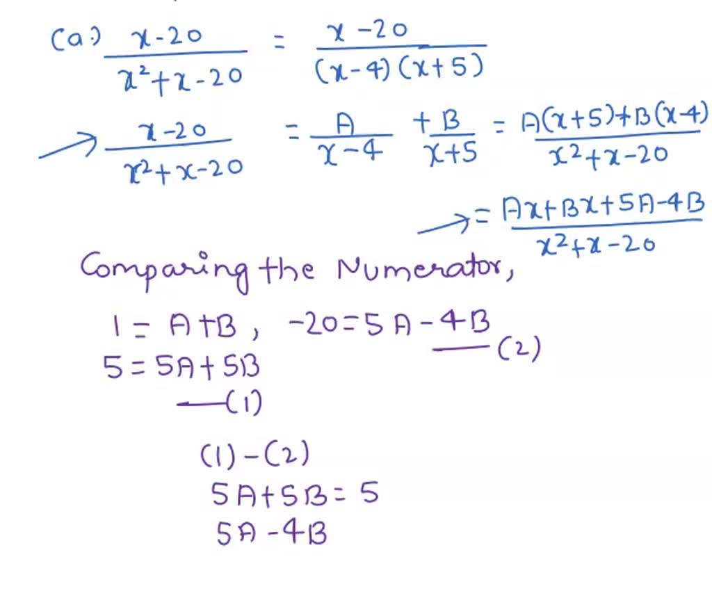 Solved Write Out The Form Of The Partial Fraction Decomposition Of The