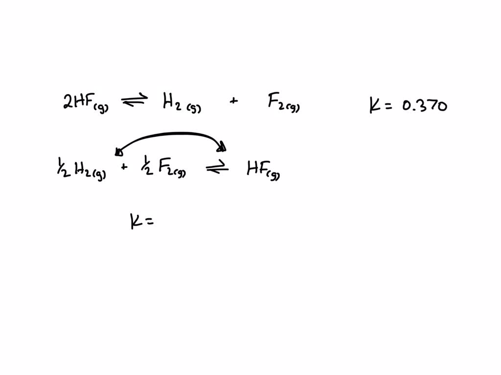 SOLVED: The equilibrium constant for the reaction 2 HF (g) ⇌ H₂ (g ...