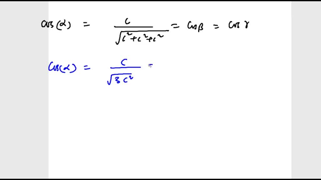 SOLVED: Find the direction cosines and direction angles of the vector ...
