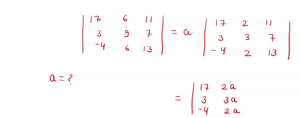 SOLVED: point) Use the appropriate property of determinants to find a ... SOLVED: point) Use the appropriate property of determinants to find a ...