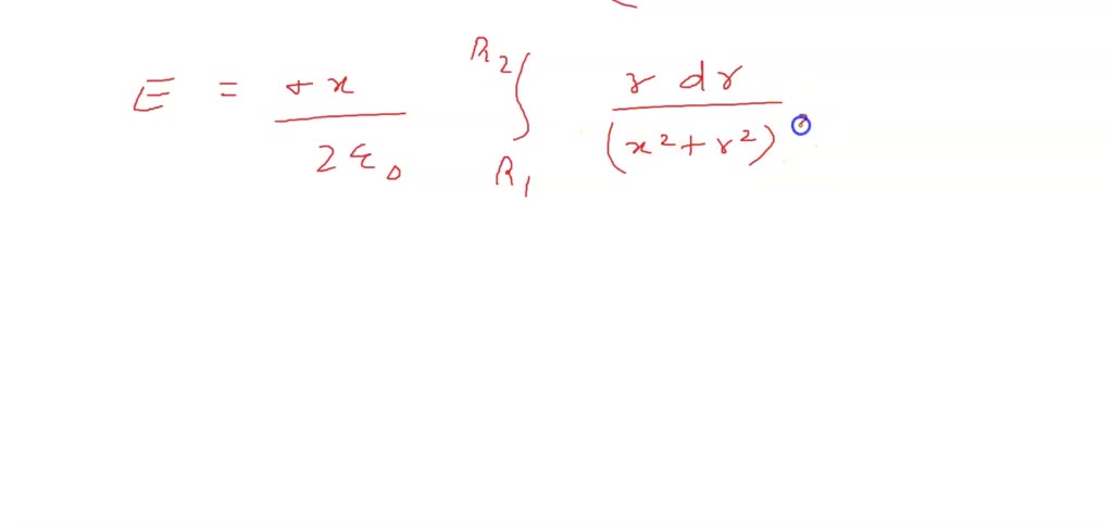 SOLVED: A flat ring of inner radius R1 and outer radius R2 (hollow disc), see the figure ...