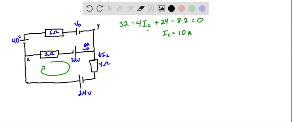 SOLVED: In the circuit below, a current of 8 A flows through the middle ...