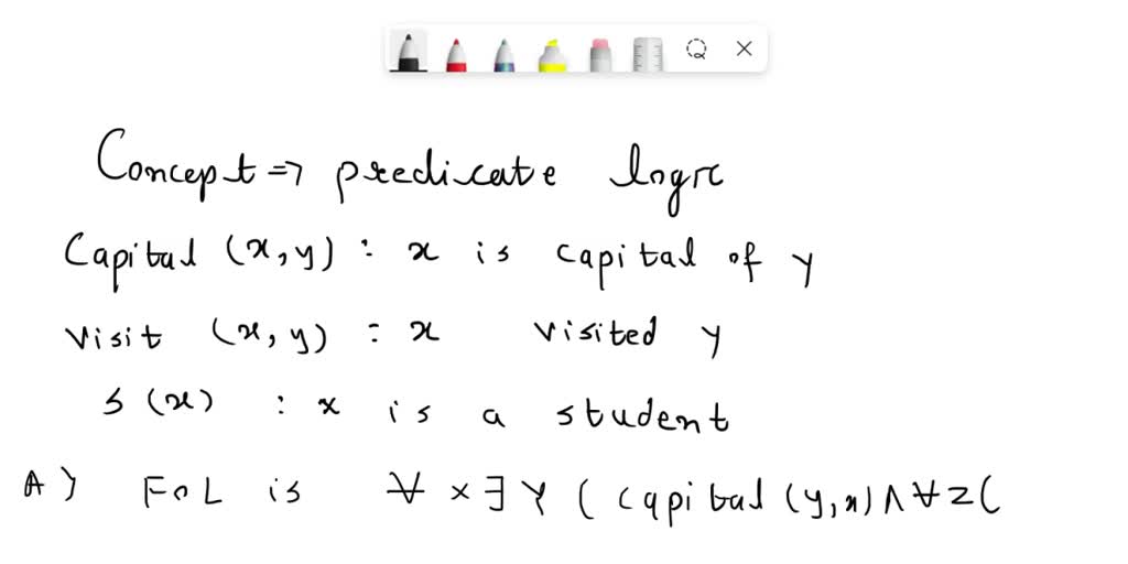 SOLVED: Choose appropriate predicate symbols, translate each of the constants and function ...
