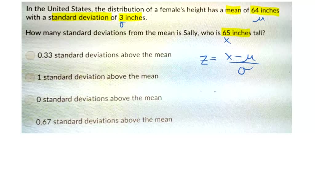 SOLVED: Determine the number of standard deviations from the mean (z ...