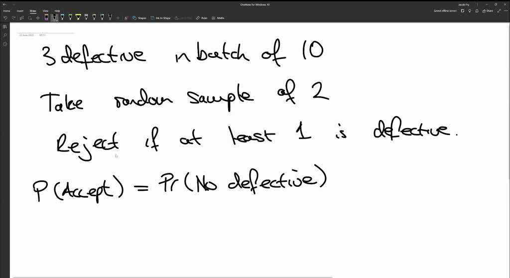 SOLVED: There are 3 defective items in a batch of 10 items. To ...
