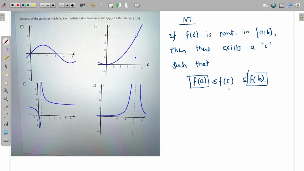 SOLVED: Select all of the graphs in which the intermediate value ...