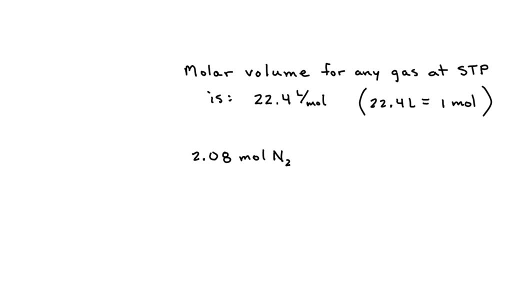 SOLVED: Use the molar volume to calculate each of the following at STP ...