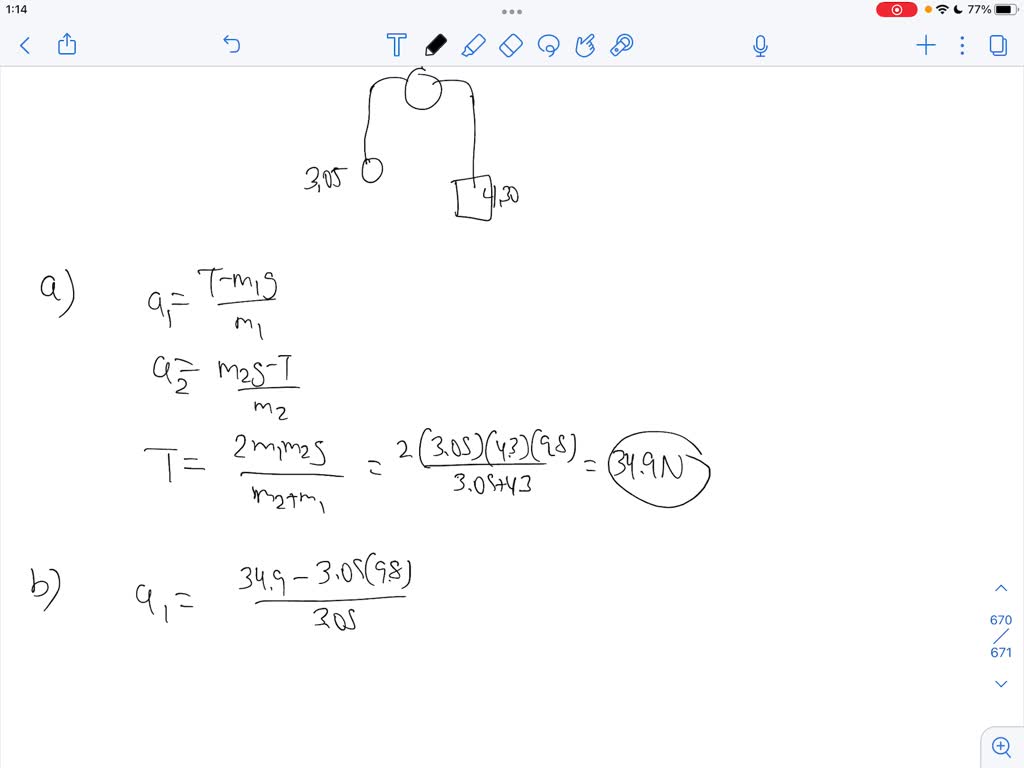 Solved Two Objects With Masses Of 05 Kg And 4 30 Kg Are Connected By Light String That Passes