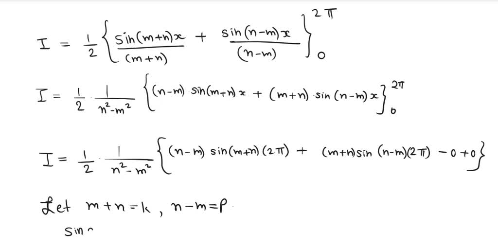 SOLVED: Show that the set of functions cos(nx) cos(mx), where n and m ...