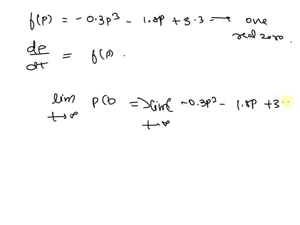 SOLVED: Consider the differential equation dp = f(P) where f(P) = -0.3P ...