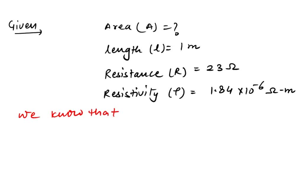 SOLVED: The resistance of the wire length x is r. the area of cross ...