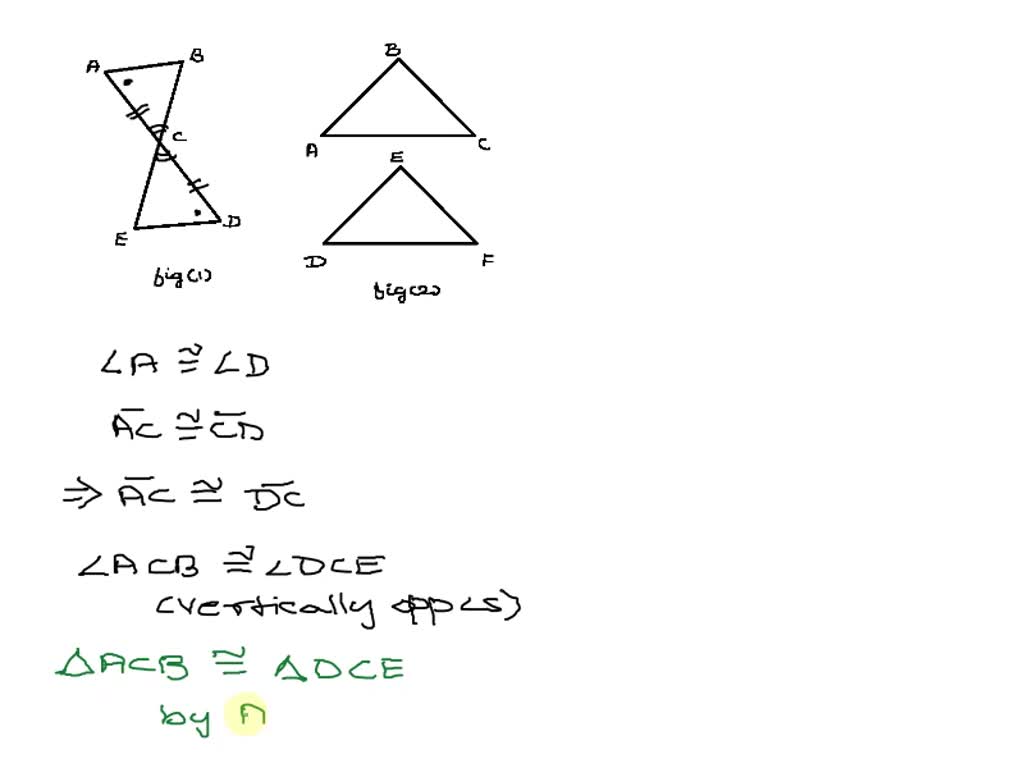 SOLVED: Deductive Triangle Congruence Determine if each pair of ...