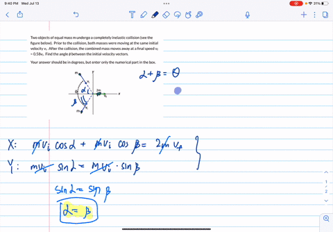 2 two objects of equal mass and speed ie wl collide in...