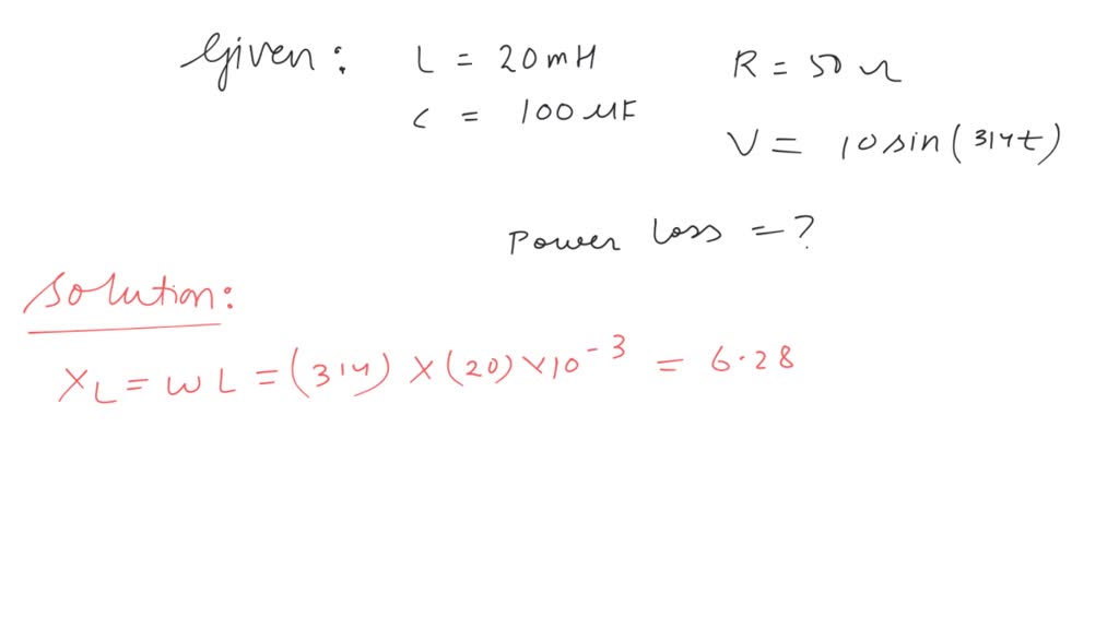 SOLVED: A resistance of 10Î© and an inductance of 100mH are connected in series through an ...
