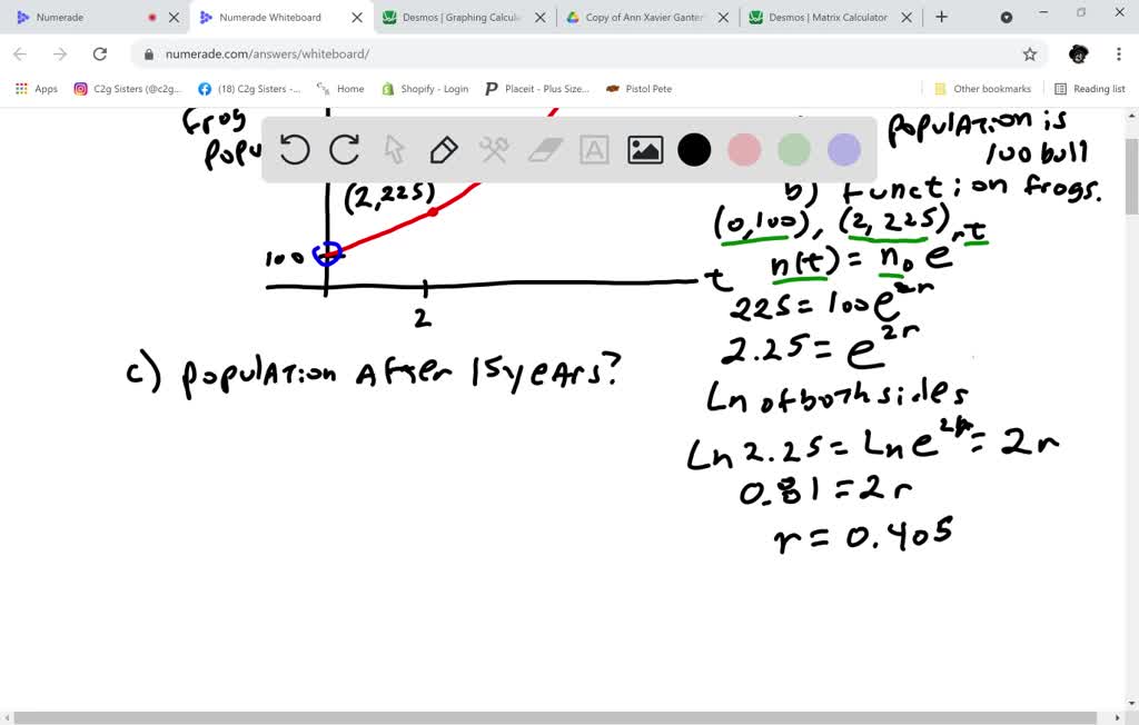 SOLVED: Frog Population Some bullfrogs were introduced into a small ...