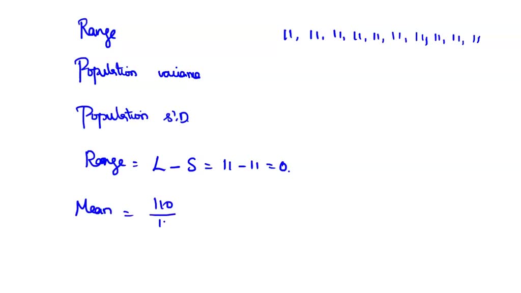 VIDEO solution: Calculate the range, population variance, and ...