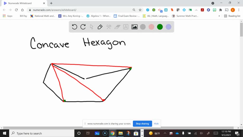 Draw a concave hexagon. How many diagonals does it ha… - SolvedLib