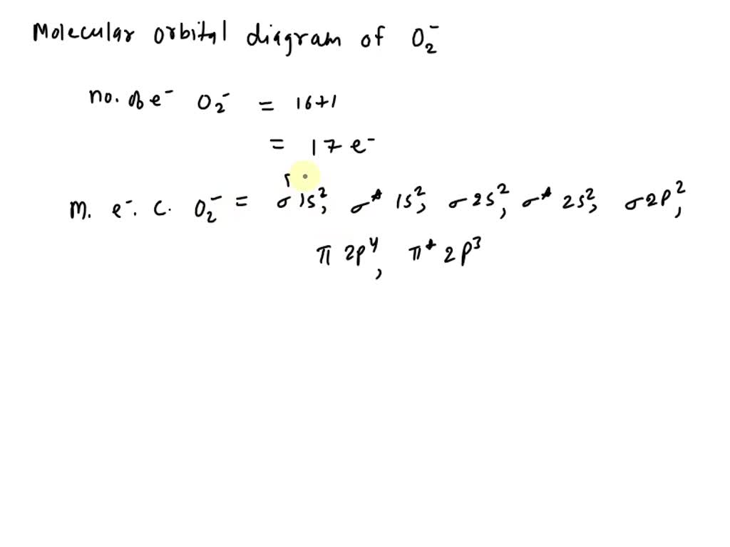 SOLVED: Draw the molecular orbital diagram for O2- (oxygen molecule ...