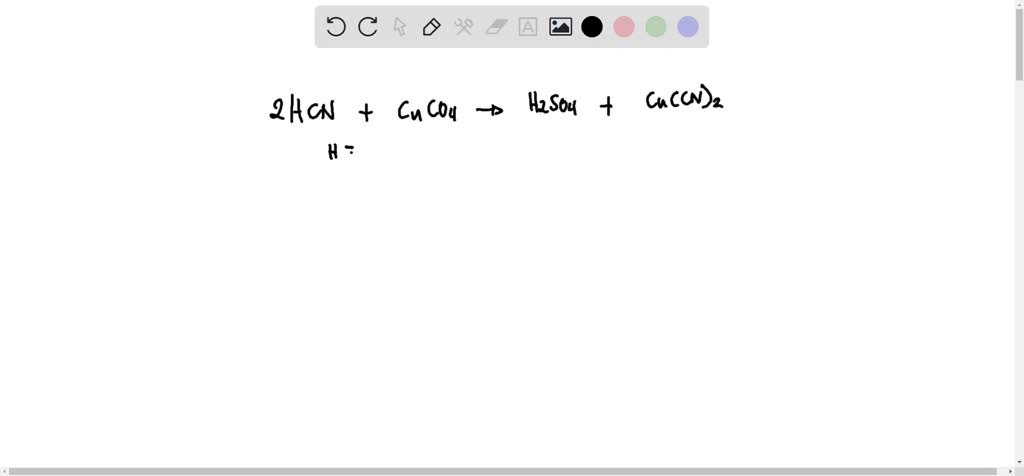 SOLVED: HCN + CuSO4 â†’ H2SO4 + Cu(CN)2