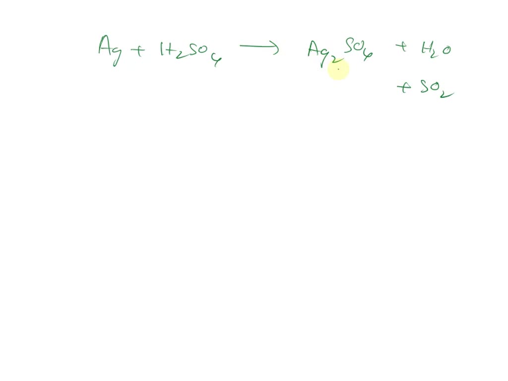 What salt is formed in the reaction of silver with sulfuric acid? Write the formula of the salt ...