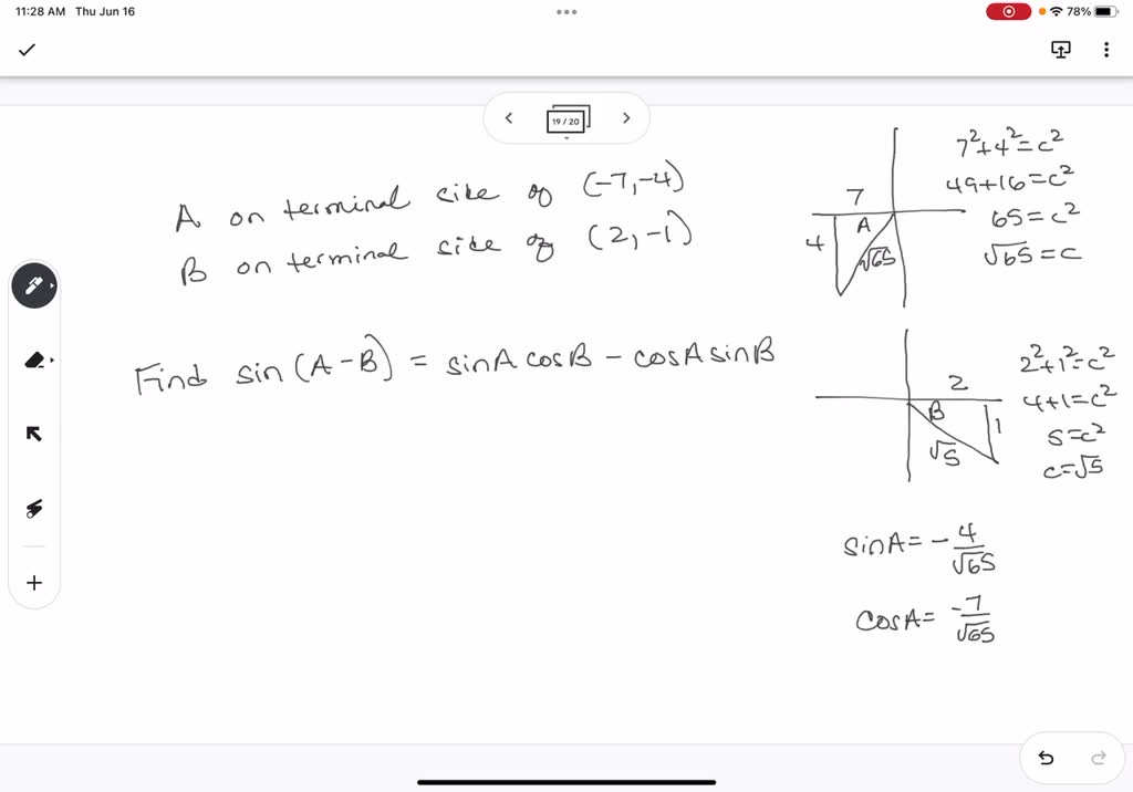 SOLVED: 7. Find exact sine, cosine, and tangent values for each angle ... SOLVED: 7. Find exact sine, cosine, and tangent values for each angle ...