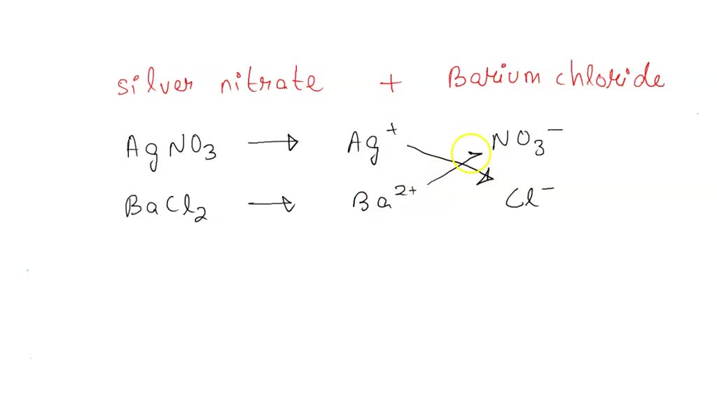 SOLVED: Write the net ionic equation for the reaction of barium nitrate with silver acetate.