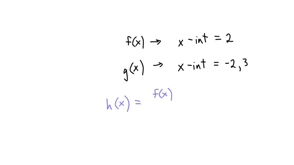 SOLVED: The graphs of the polynomial functions f and g are shown. The function h is defined by h ...