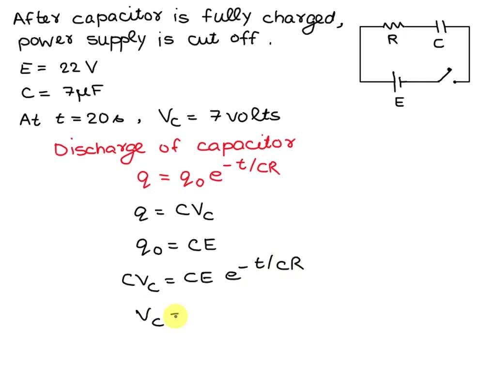 SOLVED: A capacitor and a resistor that are in series are initially ...