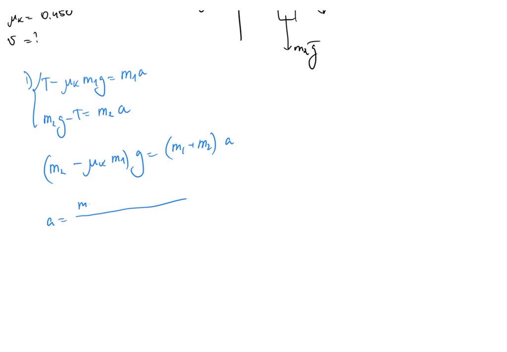SOLVED: Problem 1 A block of mass m1 = 2.40 kg is connected to a second block of mass m2 = 1.80 ...